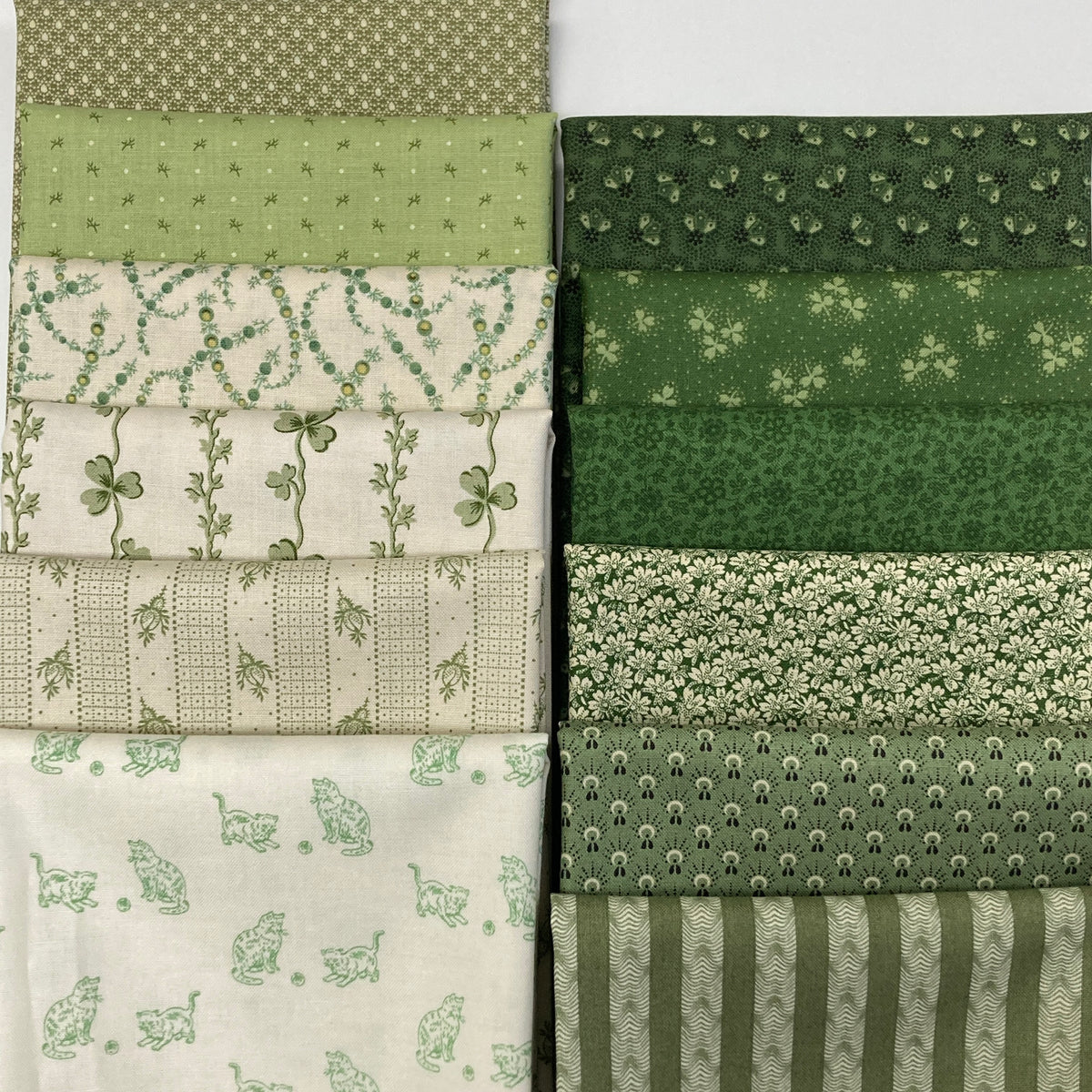 Spring Green Stack of 12 Fat Quarters – Two Thimbles
