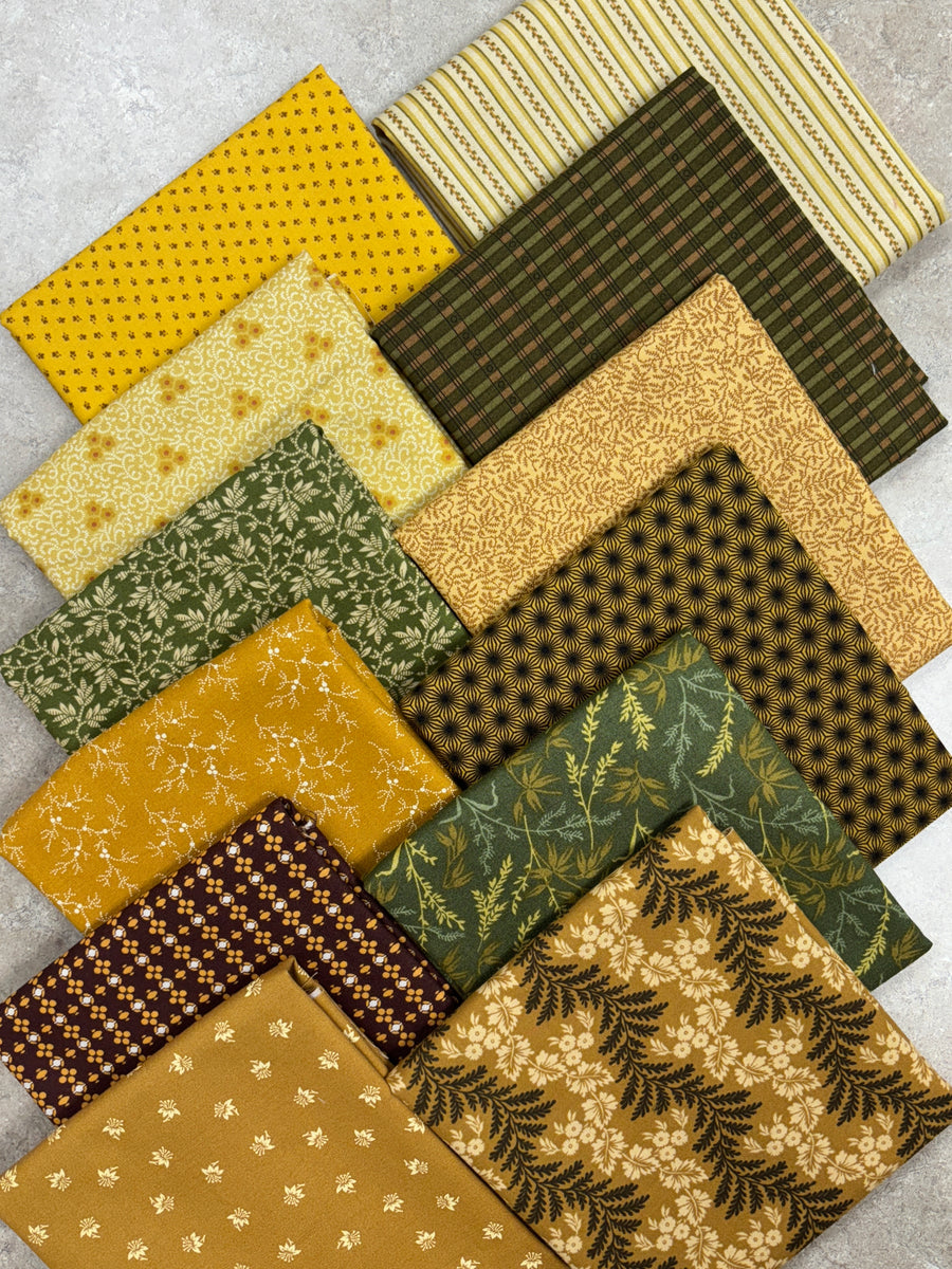 Sunflower Gold & Green 12 fat quarters – Two Thimbles