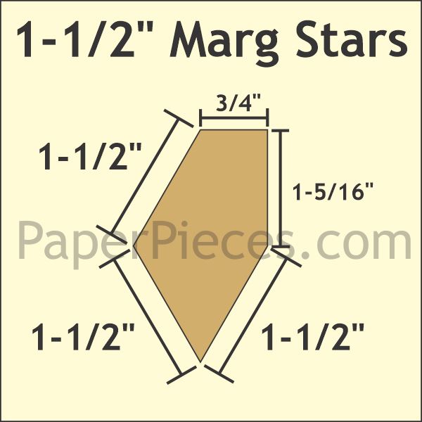 Marg Stars Paper Piece Shapes – Two Thimbles