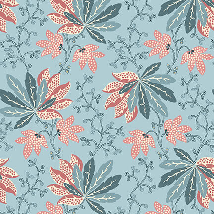 Bannard Hills by Michelle Yeo Lt Teal Fan Floral – Two Thimbles