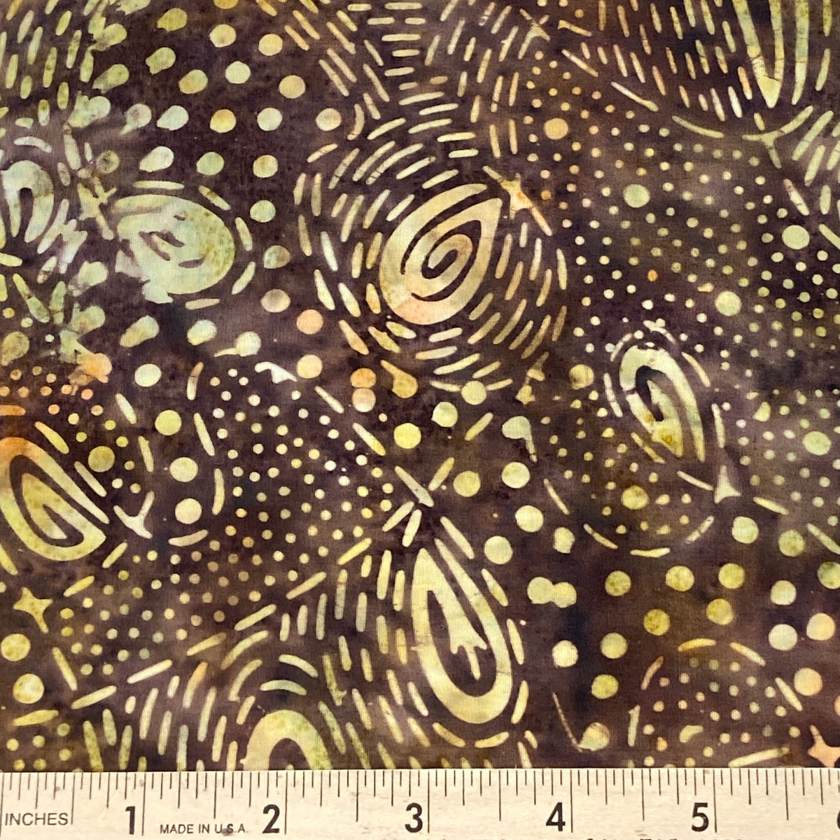 Summer Vacation Batik from Moda Spice Brown Ovals – Two Thimbles