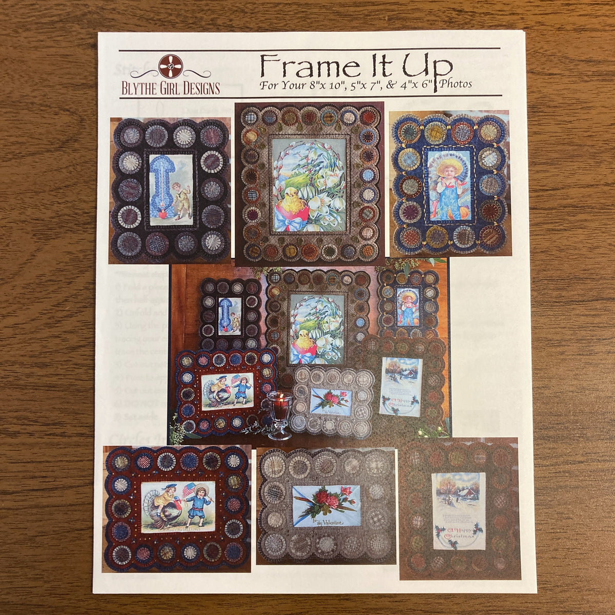 Wool Penny Picture Frame It Up! Pattern – Two Thimbles